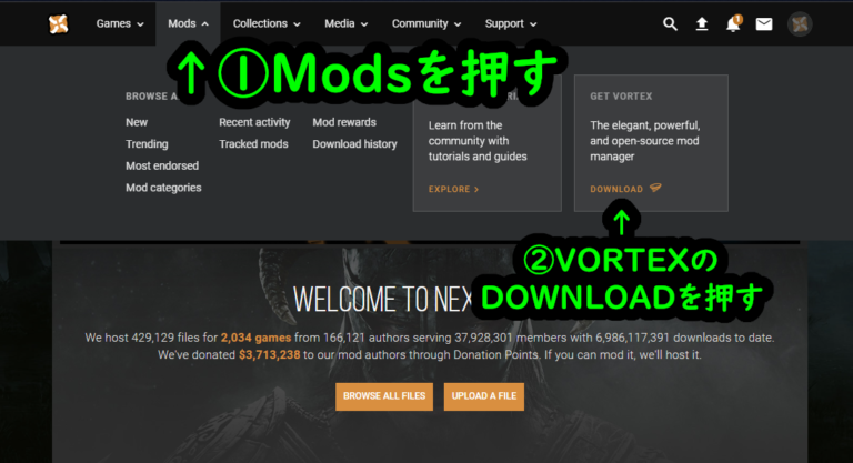 【画像付き解説】NEXUS MODSの登録方法とVortexの導入方法を解説！ – amejiblog